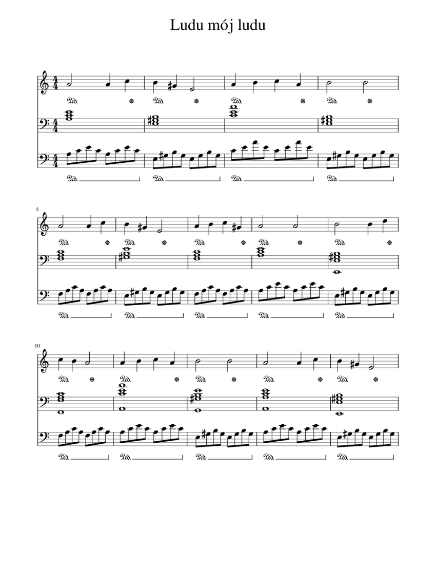 Ludu mój ludu Sheet music for Piano (Solo) Easy | Musescore.com