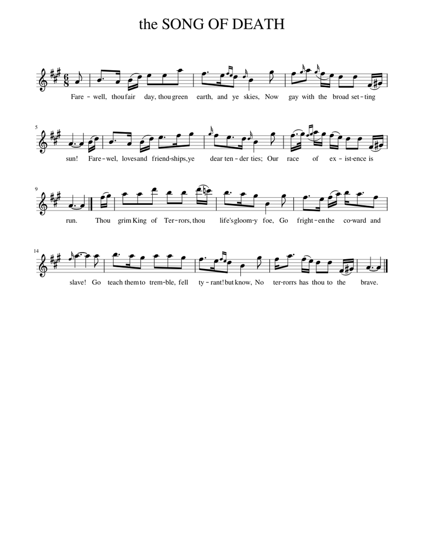 the SONG OF DEATH Sheet music for Piano (Solo) Easy | Musescore.com