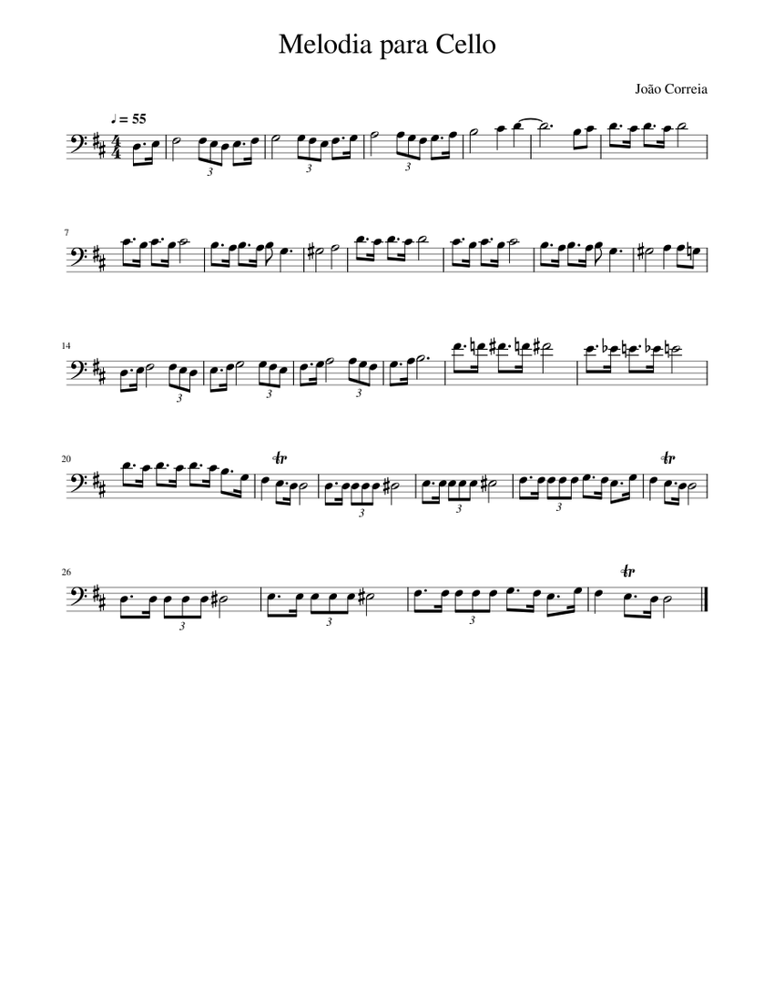 Melodia para Cello Sheet music for Cello (Solo) | Musescore.com