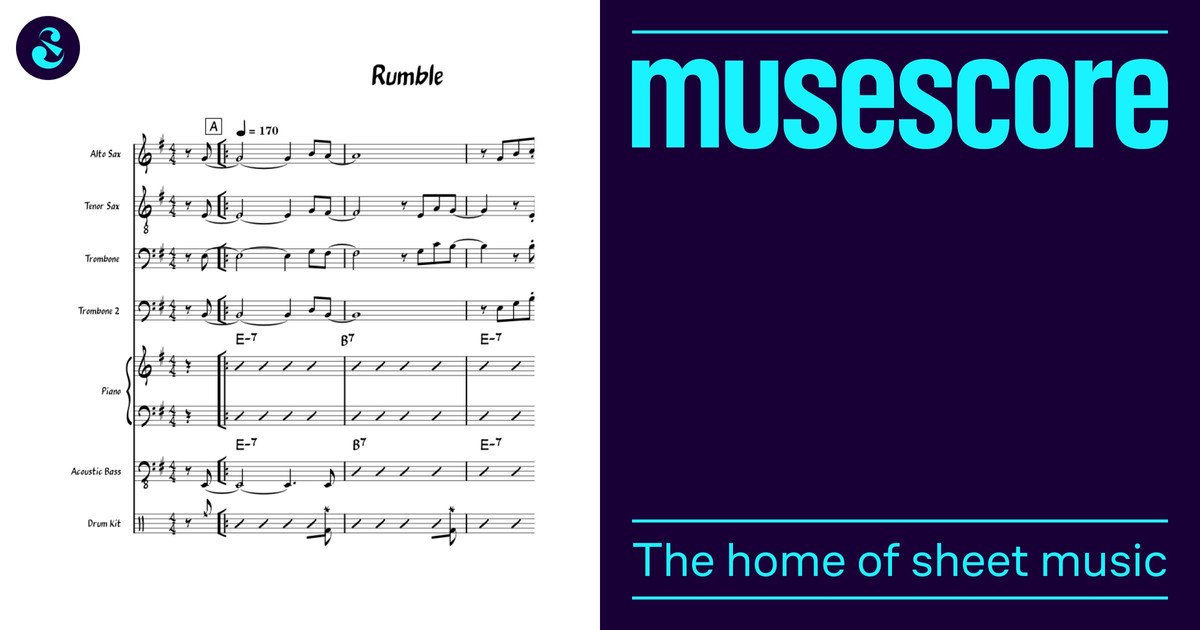Rumble – ClarkRuss Sheet music for Piano, Trombone, Saxophone alto ...