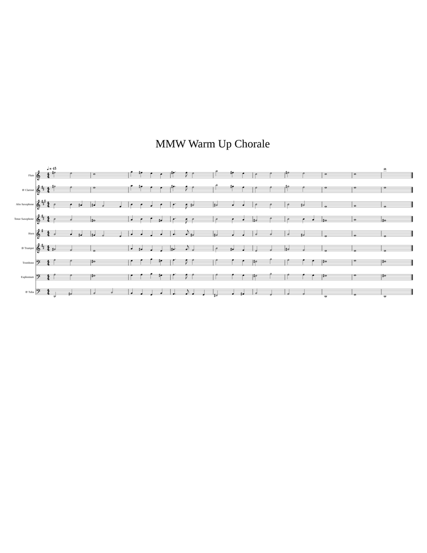 MMW_Warm_Up_Chorale Sheet music for Trombone, Cornet, Euphonium, Flute ...