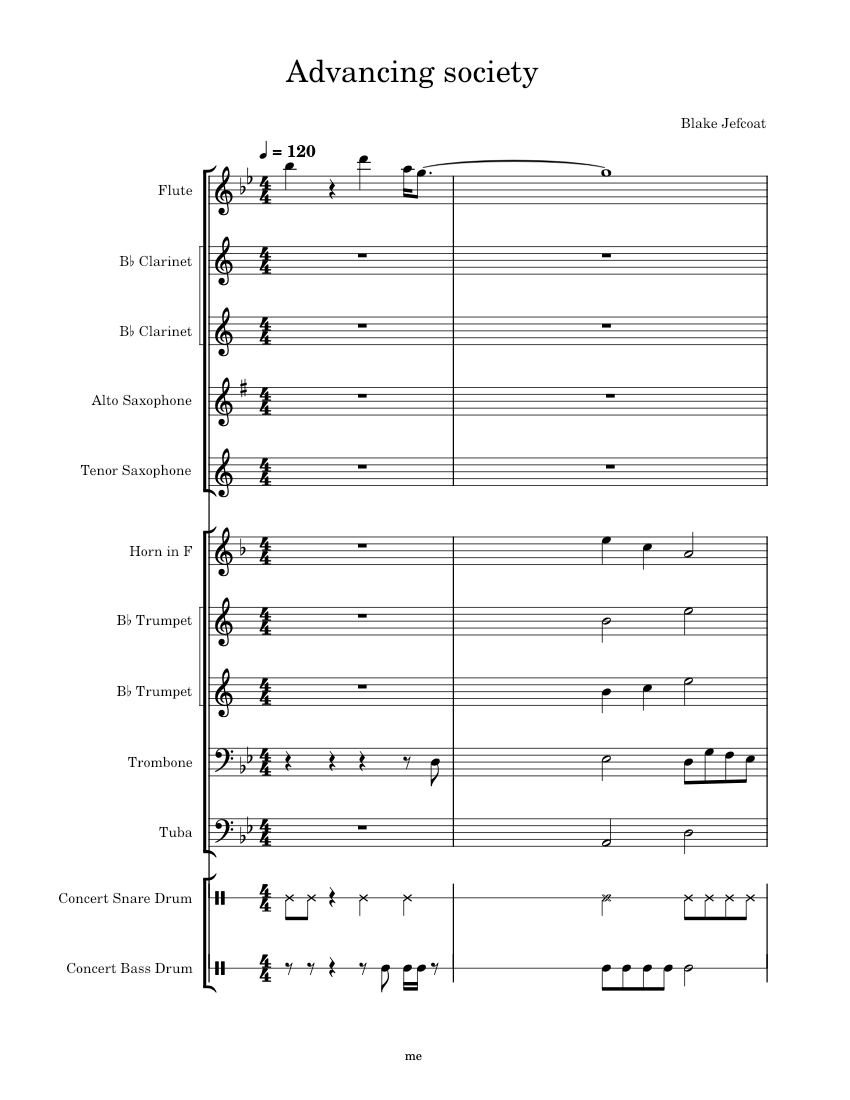 Advancing Society Sheet music for Trombone, Tuba, Flute, Clarinet in b-flat & more instruments ...