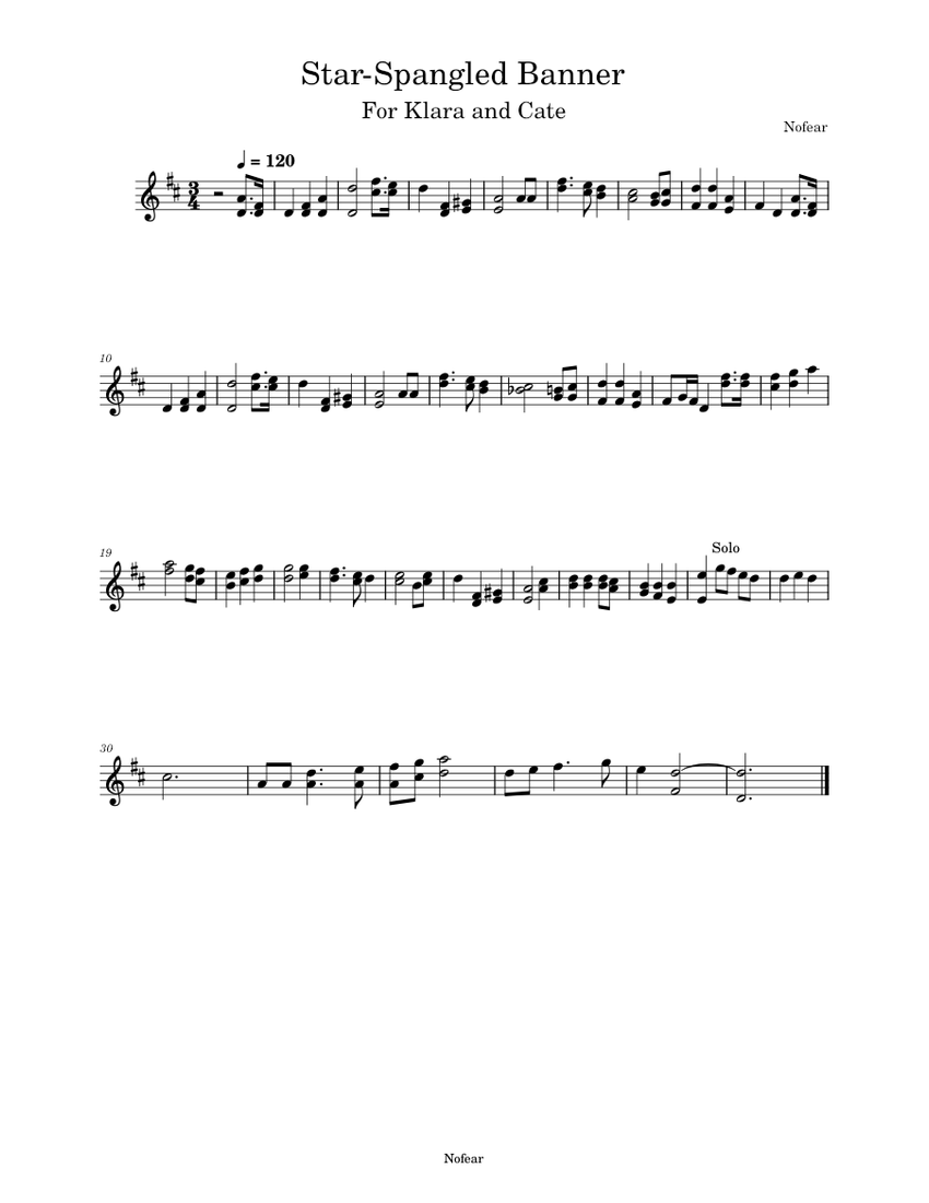 Star-Spangled Banner Sheet music for Piano (Piano Duo) Easy | Musescore.com
