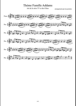 The Addams Family Chord Version For Guitarkeyboard