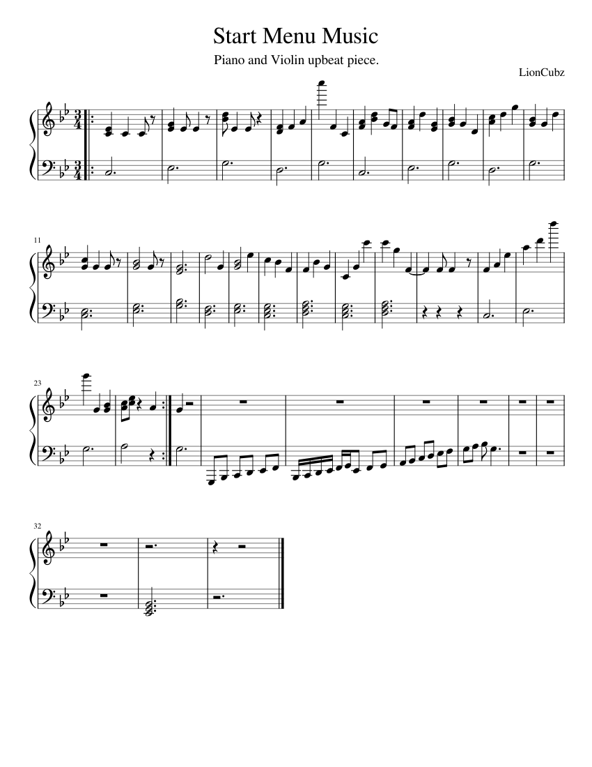 Start_Menu_Music Sheet music for Piano (Solo) Easy | Musescore.com