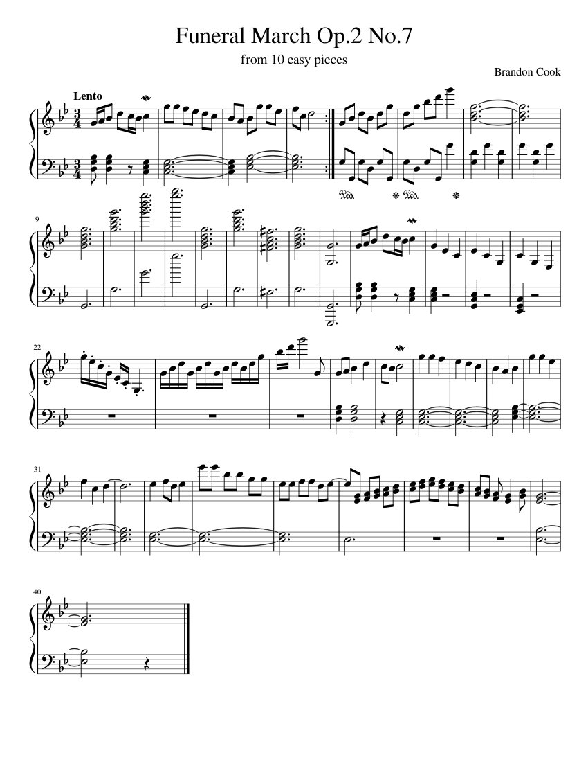 Funeral March Op.2 No.7 Sheet Music for Piano (Solo) easy | MuseScore.com