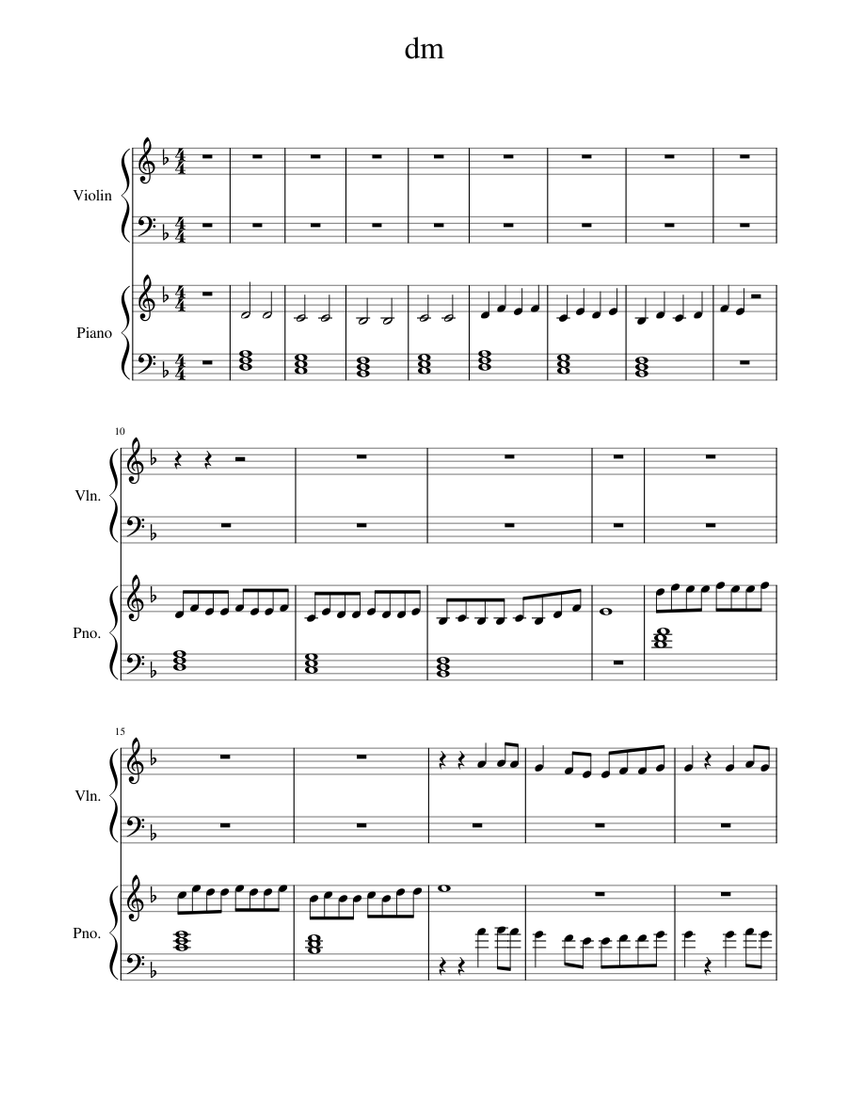 dm Sheet music for Piano, Violin (Solo) | Musescore.com