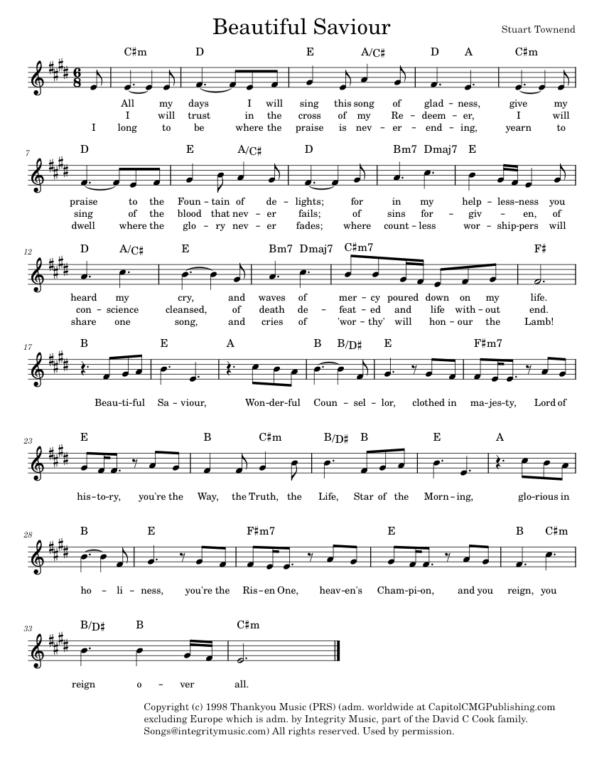 Beautiful Saviour Sheet music for Piano (Choral) Easy | Musescore.com