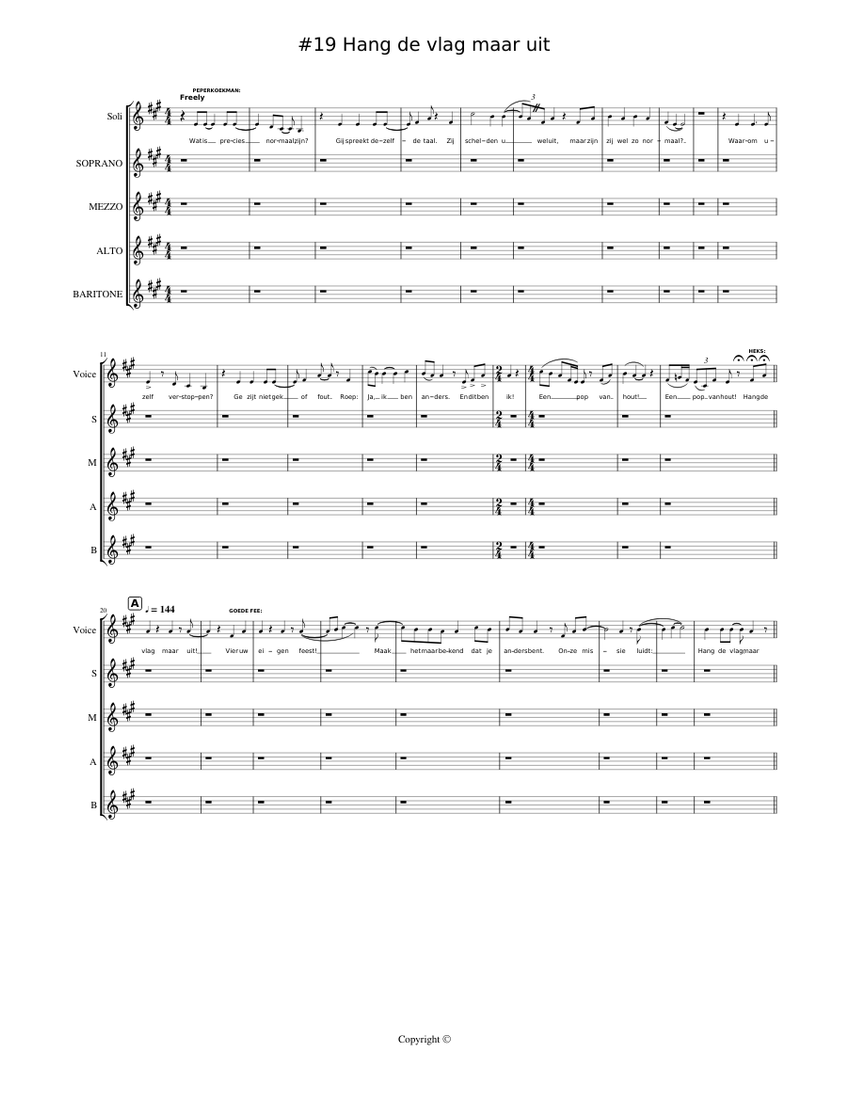 19 freak flag (tutti) Sheet music for Soprano, Alto, Tenor, Vocals ...