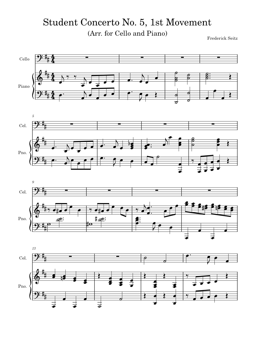 Concerto No. 5 1st Movement – Friedrich Seitz Seitz Concerto 5 ...