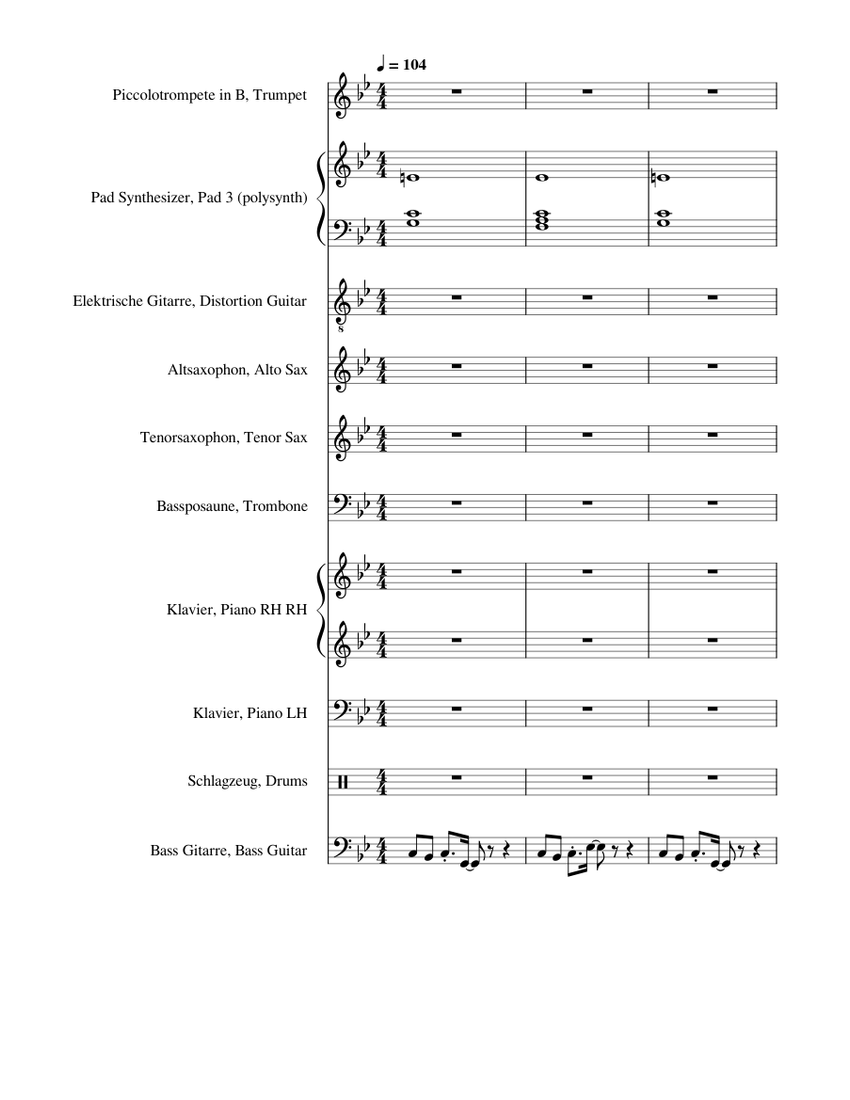 Keep on Rolling – openTTD Sheet Music for Piano, Trombone bass, Trumpet piccolo, Saxophone alto ...
