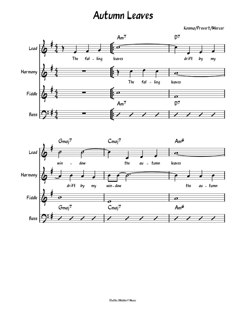 Autumn Leaves - piano tutorial