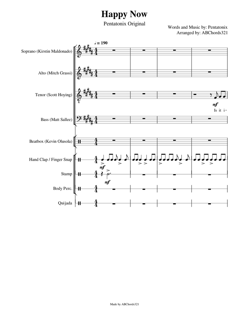 Happy Now Sheet Music for Piano, Soprano, Alto, Tenor & more ...