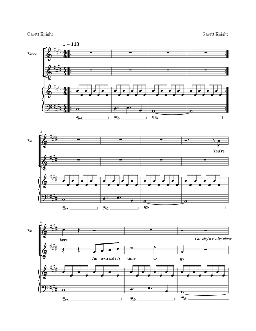 Path Made of Light- Garett Knight Sheet music for Piano, Vocals (Mixed ...