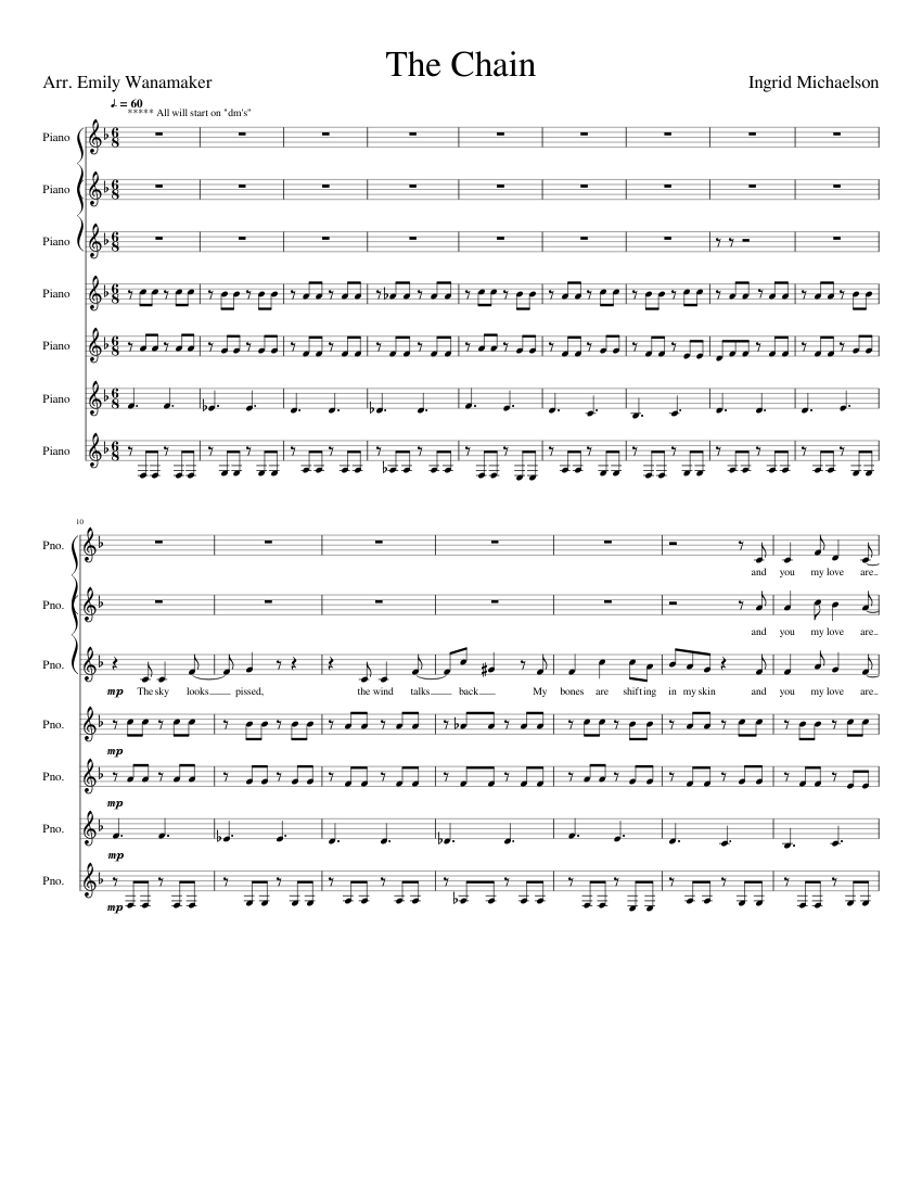 The Chain Sheet music for Piano (Mixed Ensemble) | Musescore.com