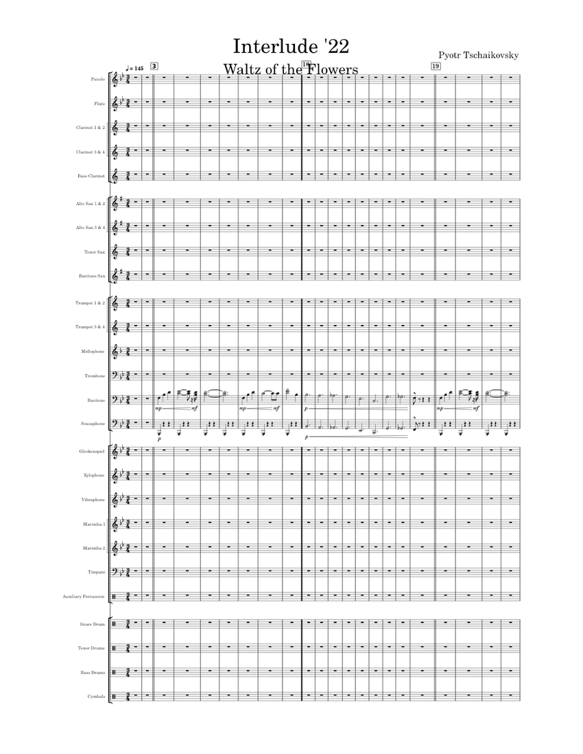 Interlude '22 Sheet music for Trombone, Flute piccolo, Flute, Clarinet ...