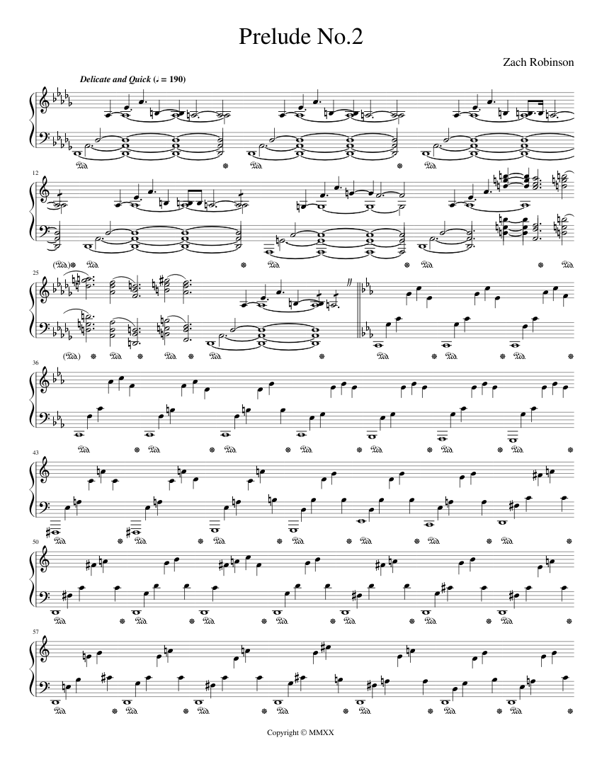 Prelude No. 2 Sheet music for Piano (Solo) Easy | Musescore.com