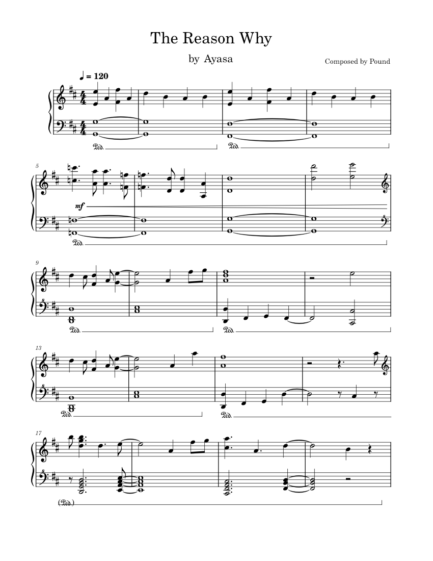 The Reason Why - Ayasa – sophietian41 The Reason Why - Ayasa Sheet ...