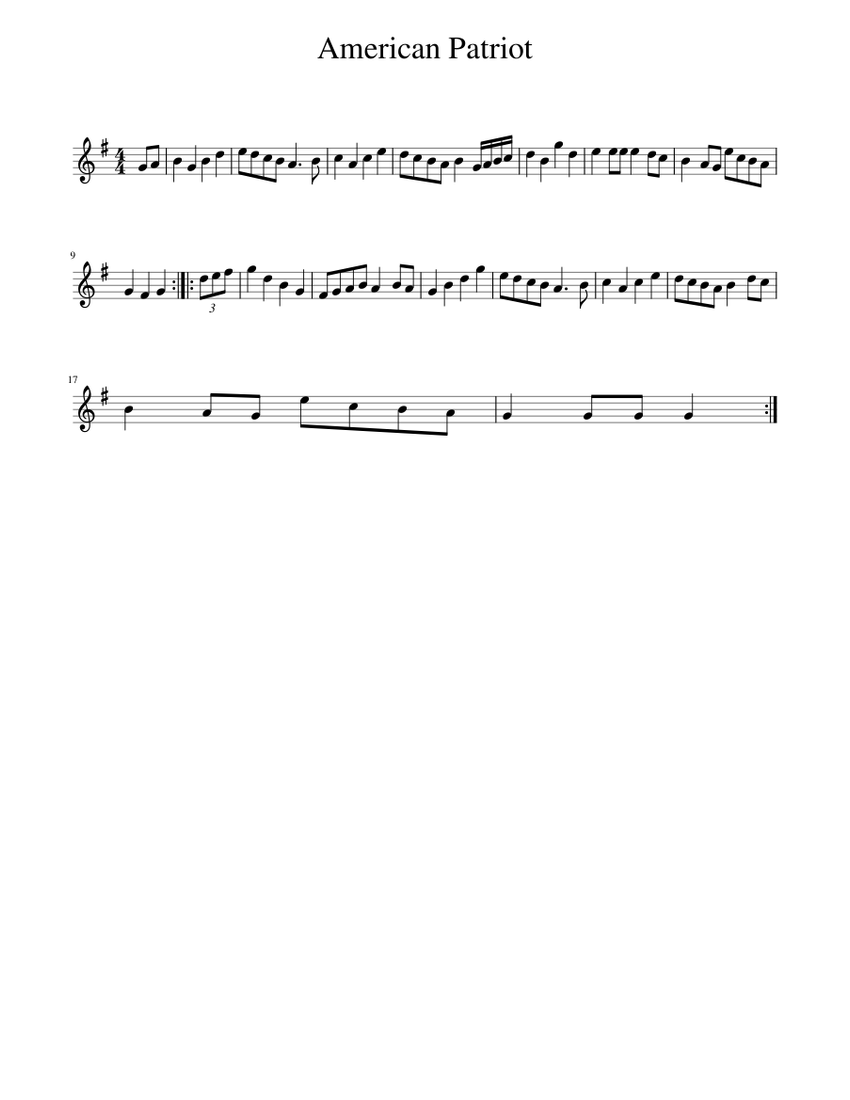 American Patriot Sheet music for Flute piccolo (Solo) | Musescore.com