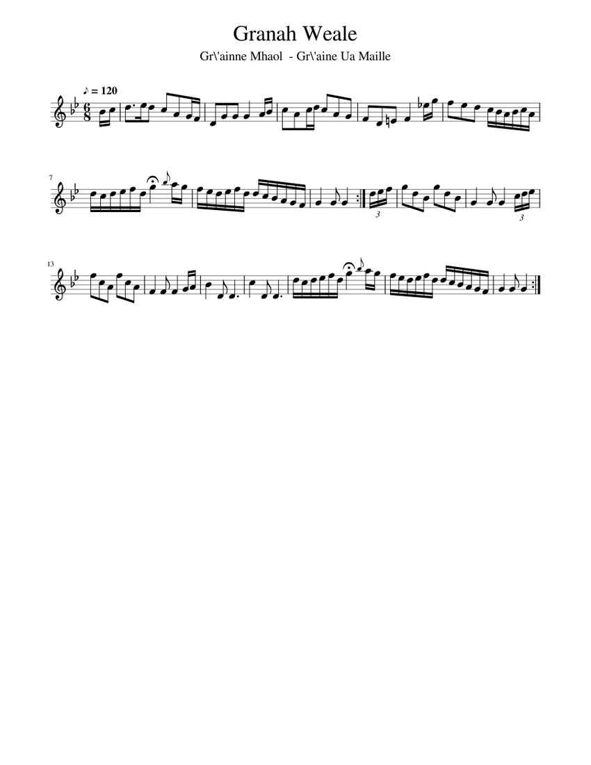 Granah Weale Sheet music for Piano (Solo) | Musescore.com