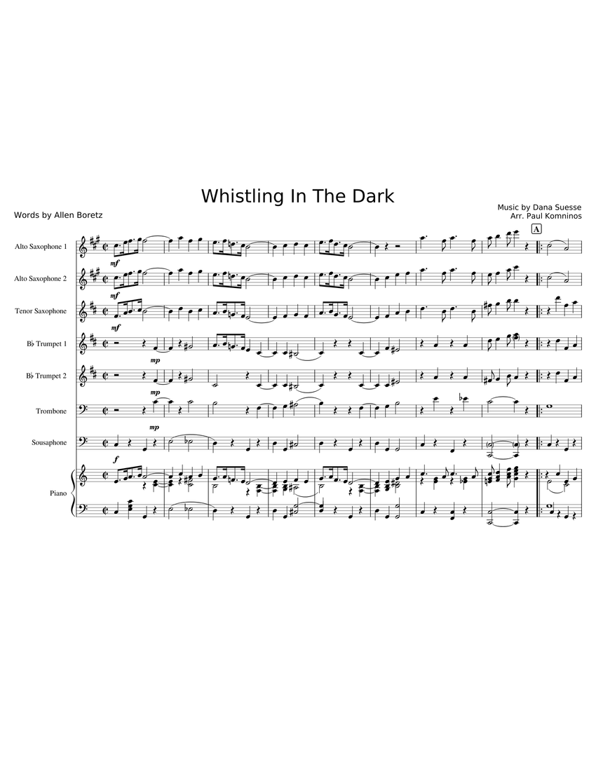 Whistling In The Dark Sheet music for Piano, Trombone, Saxophone alto ...