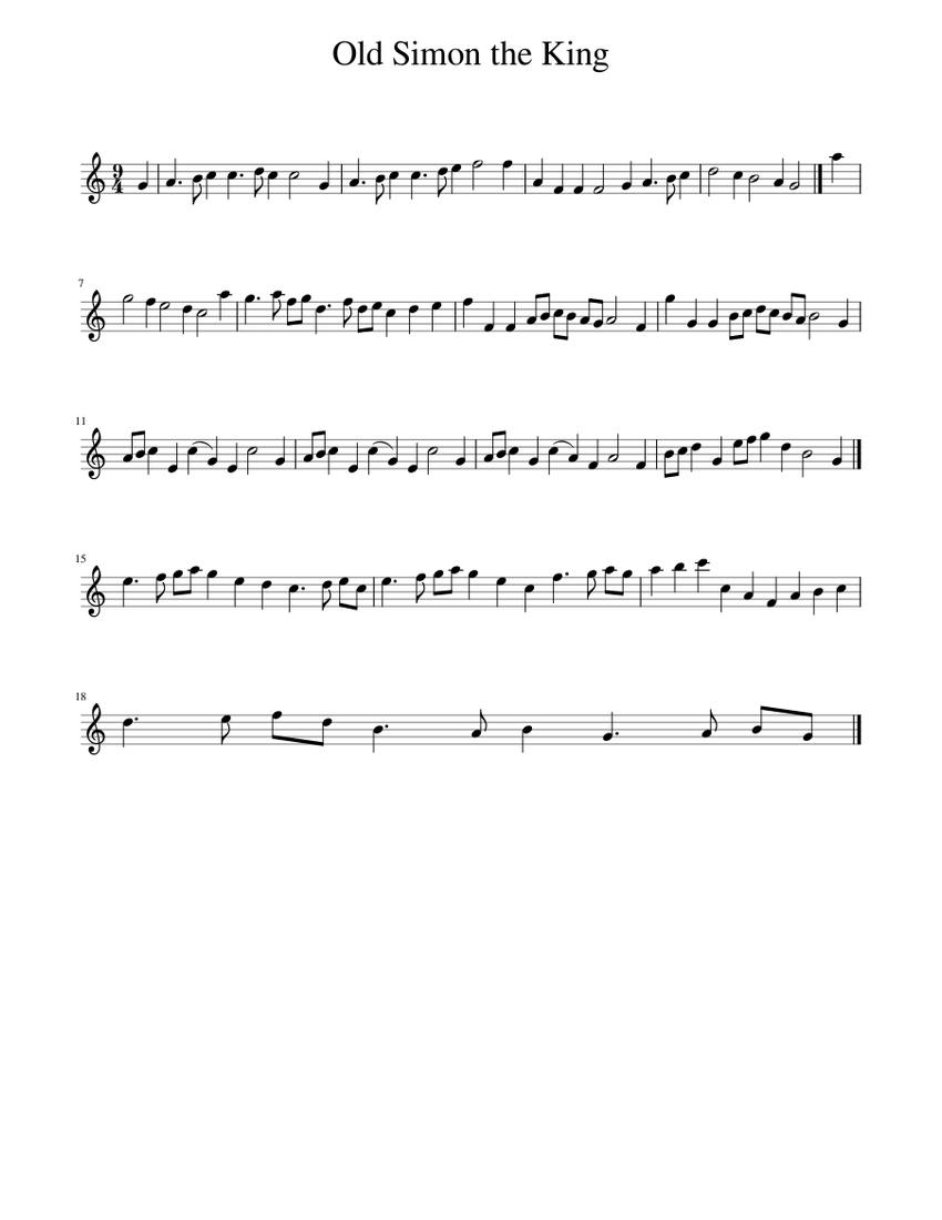 Old Simon the King Sheet music for Piano (Solo) | Musescore.com