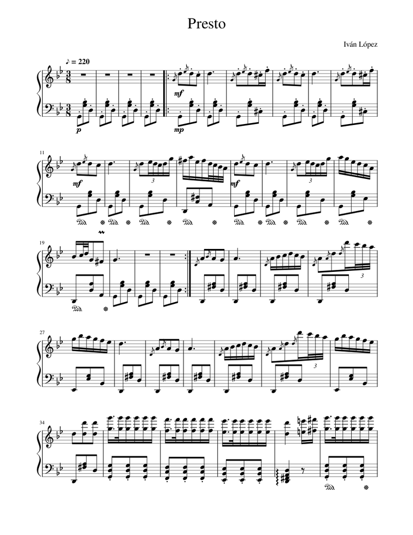 Presto Sheet music for Piano (Solo) | Musescore.com