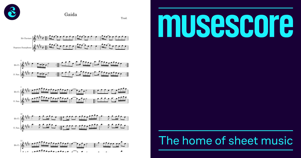Gaida Sheet music for Saxophone soprano, Clarinet other (Woodwind Duet ...