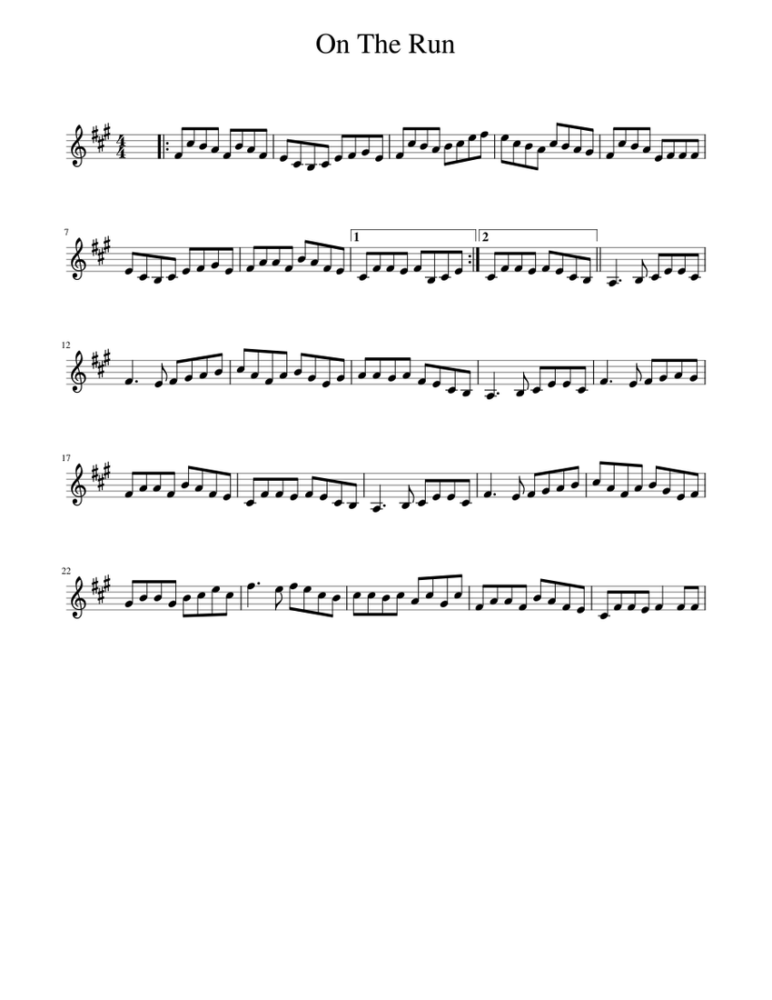On The Run Sheet music for Piano (Solo) Easy | Musescore.com