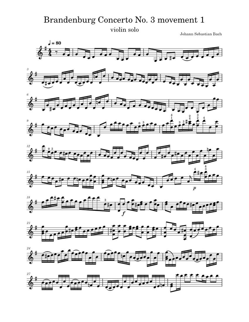 Brandenburg Concerto No.3 in G major, BWV 1048 – Johann Sebastian Bach ...