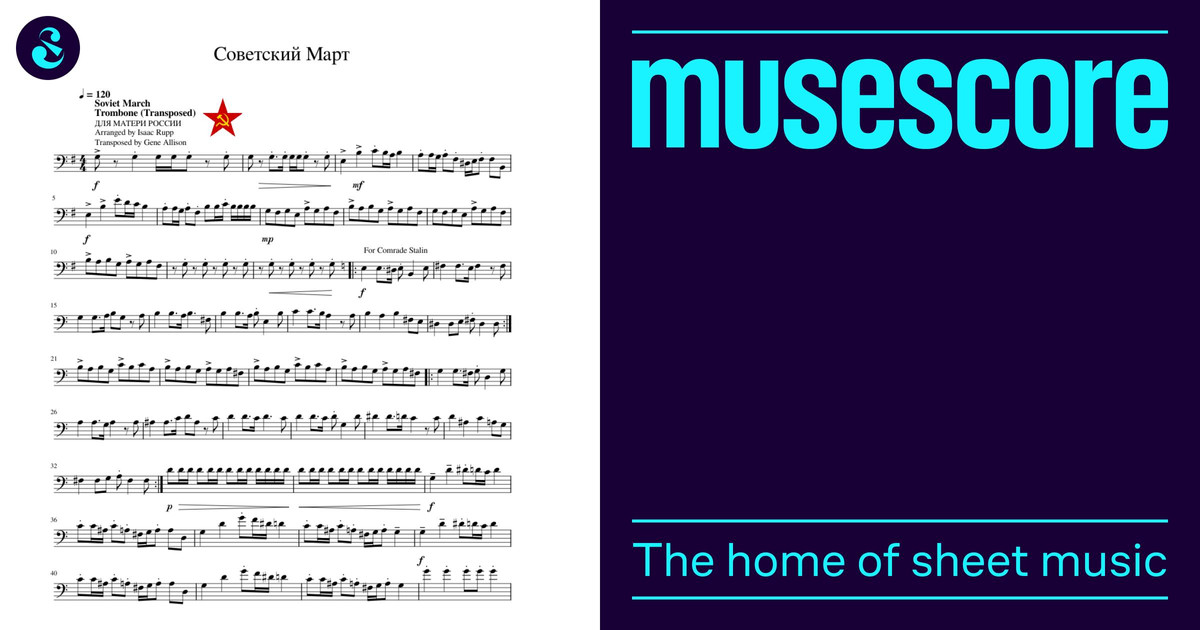 Soviet March Sheet Music for Trombone (Solo) | MuseScore.com