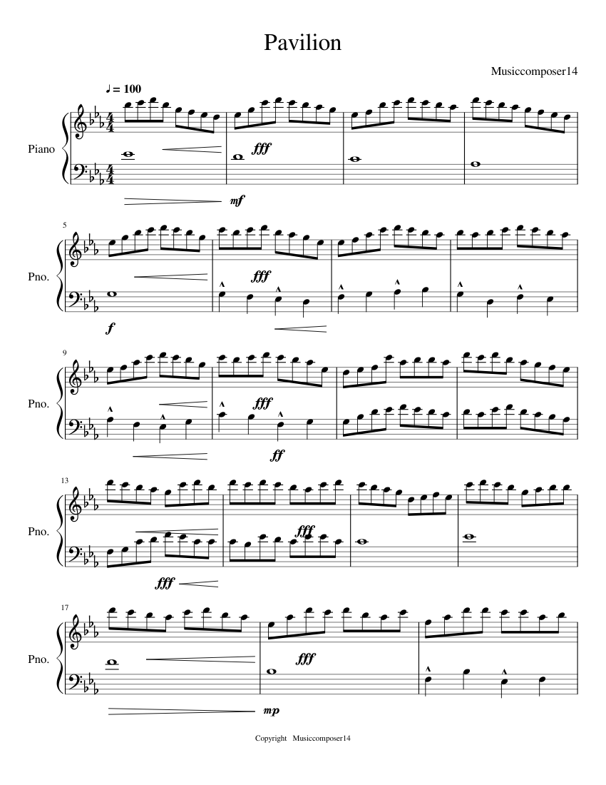 Pavilion Sheet music for Piano (Solo) | Musescore.com