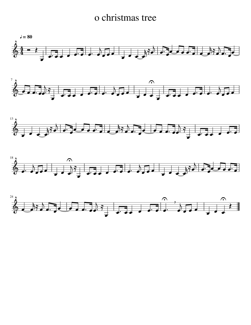 O christmas tree Sheet Music for Recorder (Solo) | MuseScore.com