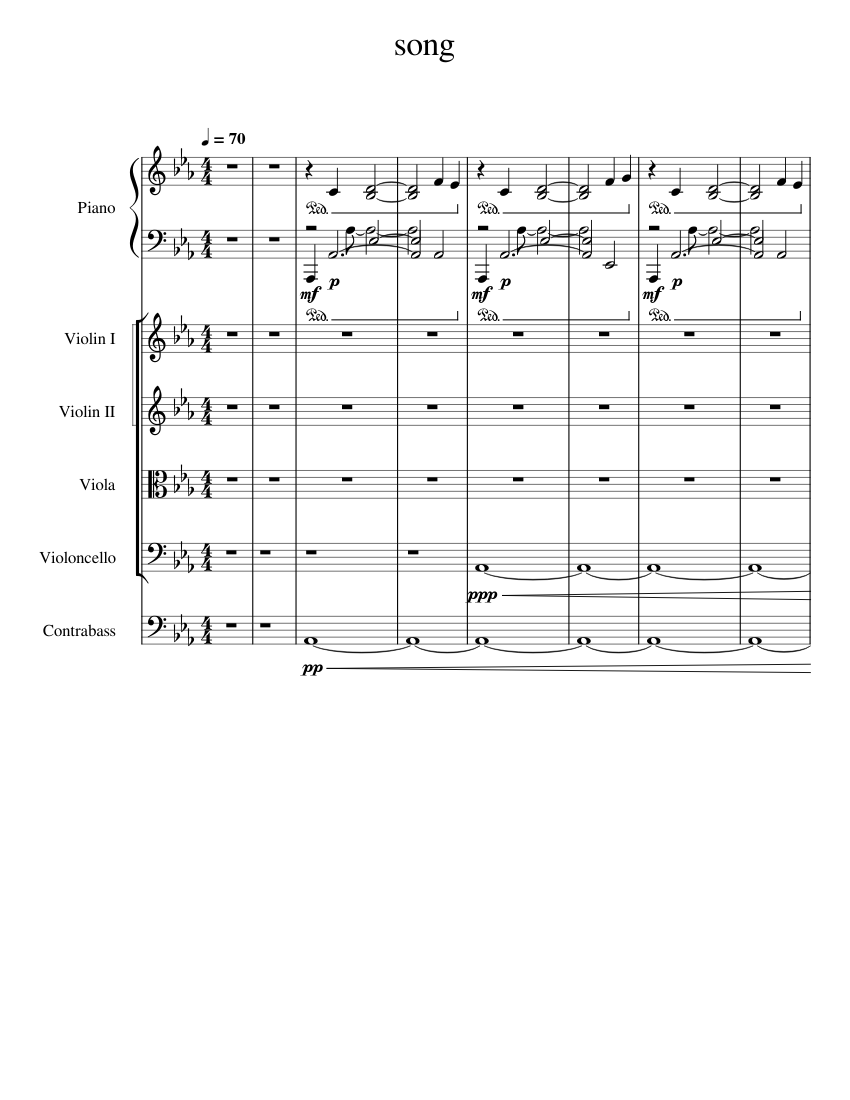 song thing Sheet music for Piano, Contrabass, Violin, Viola & more ...