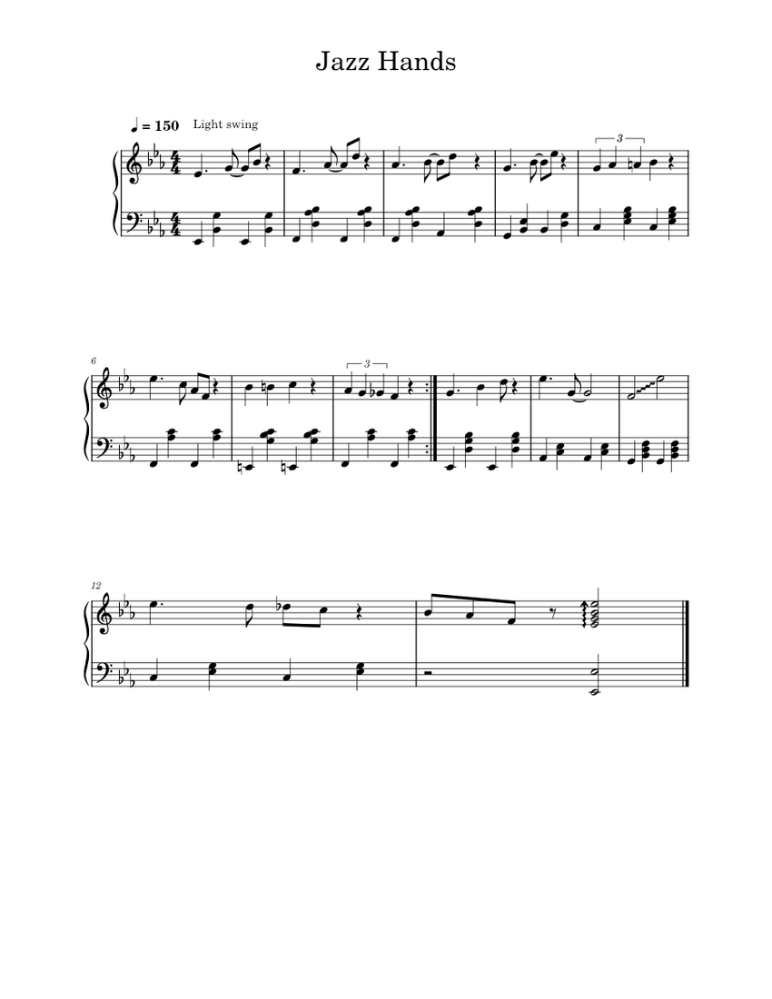 Jazz Hands Sheet music for Piano (Solo) Easy | Musescore.com