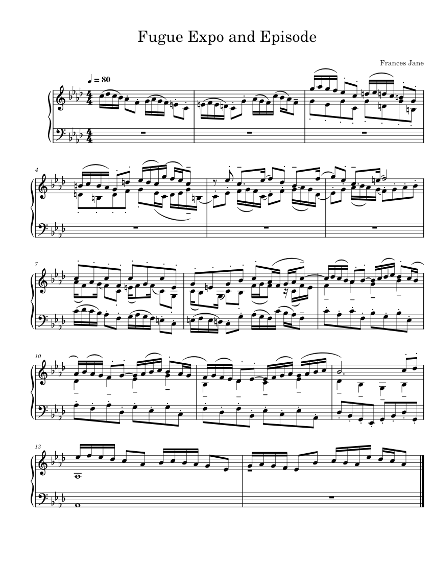 Fugue Expo and Episode Sheet music for Piano (Solo) | Musescore.com