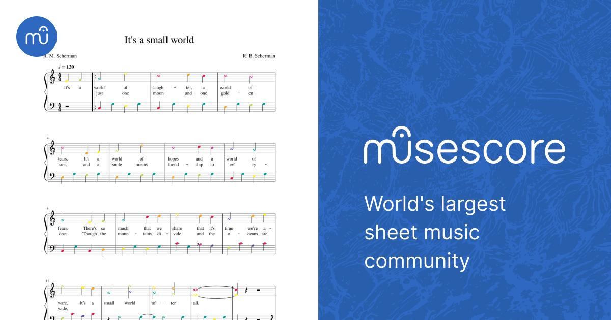 It's a small world Sheet Music for Piano (Piano-Voice) easy | MuseScore.com