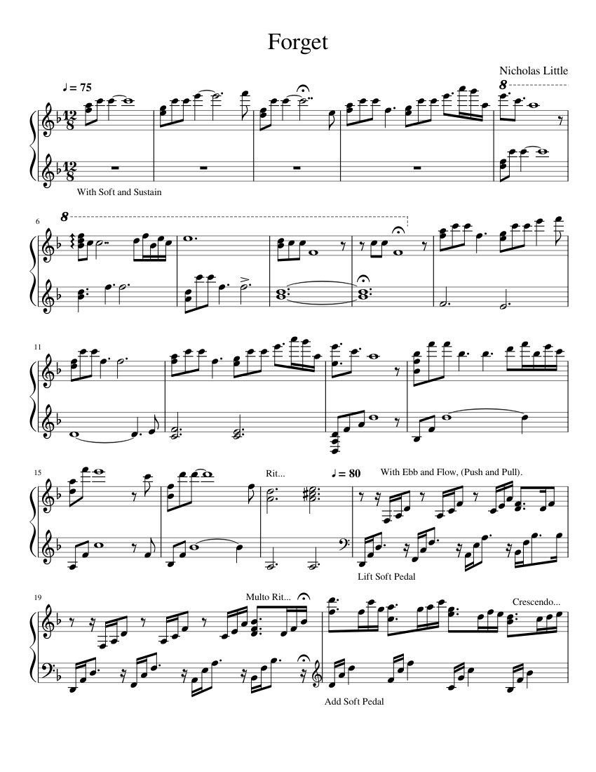 Forget Sheet music for Piano (Solo) | Musescore.com
