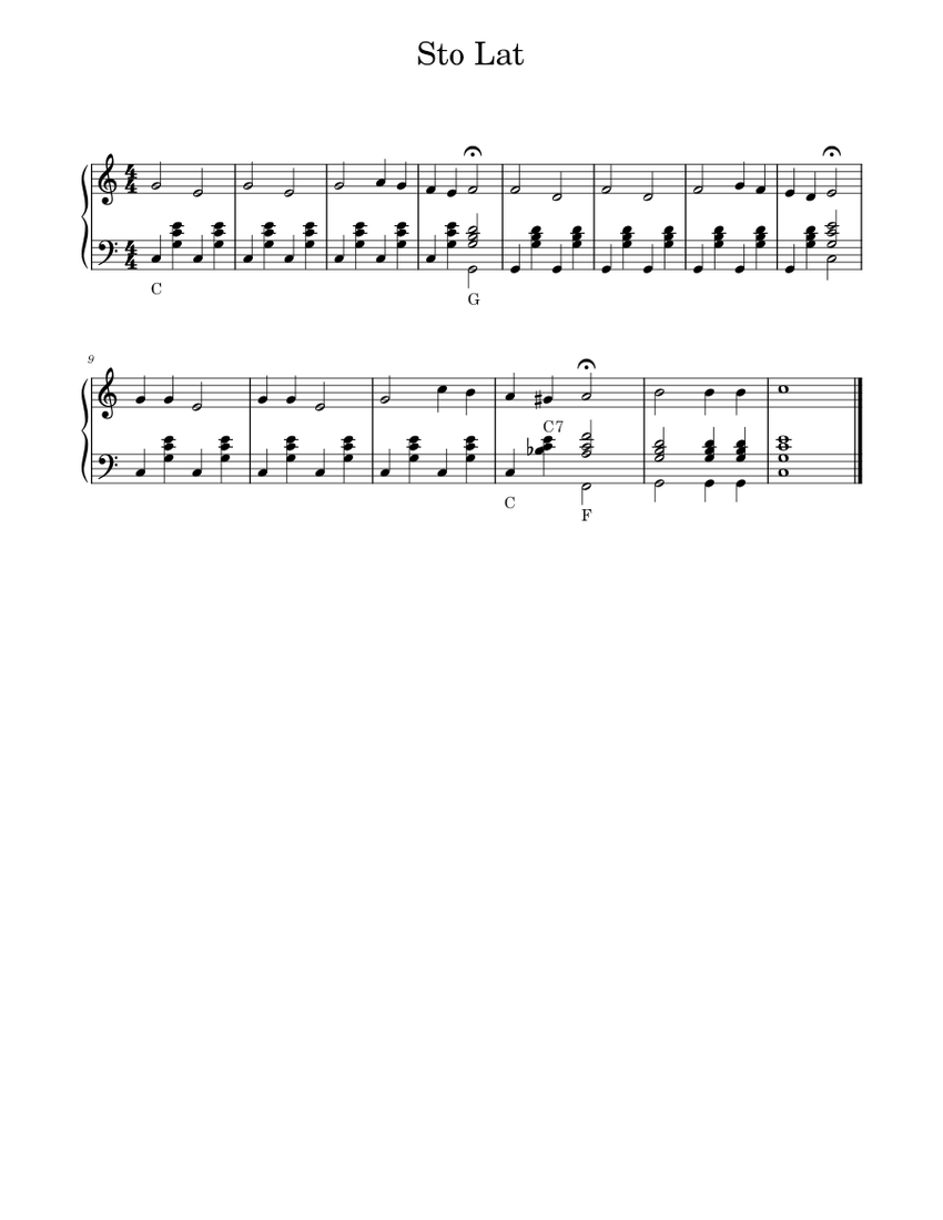 Sto lat – Misc Traditional Sto lat Sheet music for Accordion (Solo ...