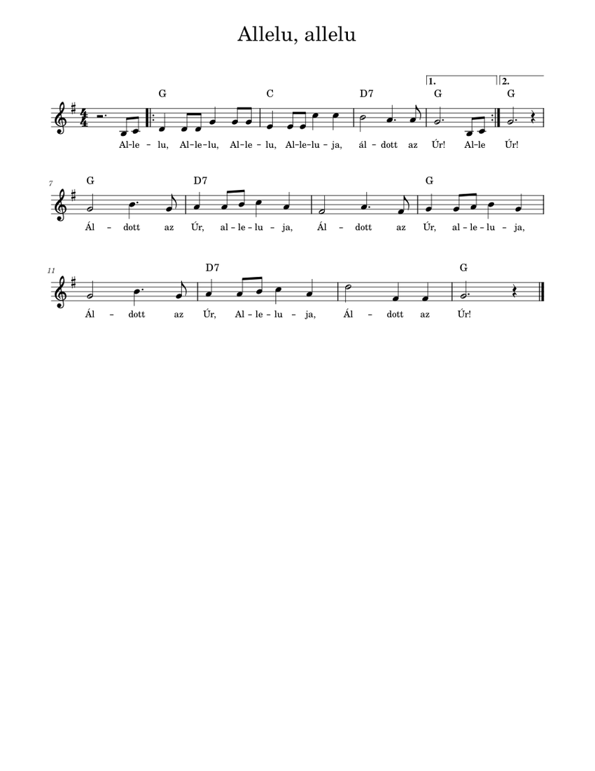 Allelu, allelu Sheet music for Piano (Solo) | Musescore.com