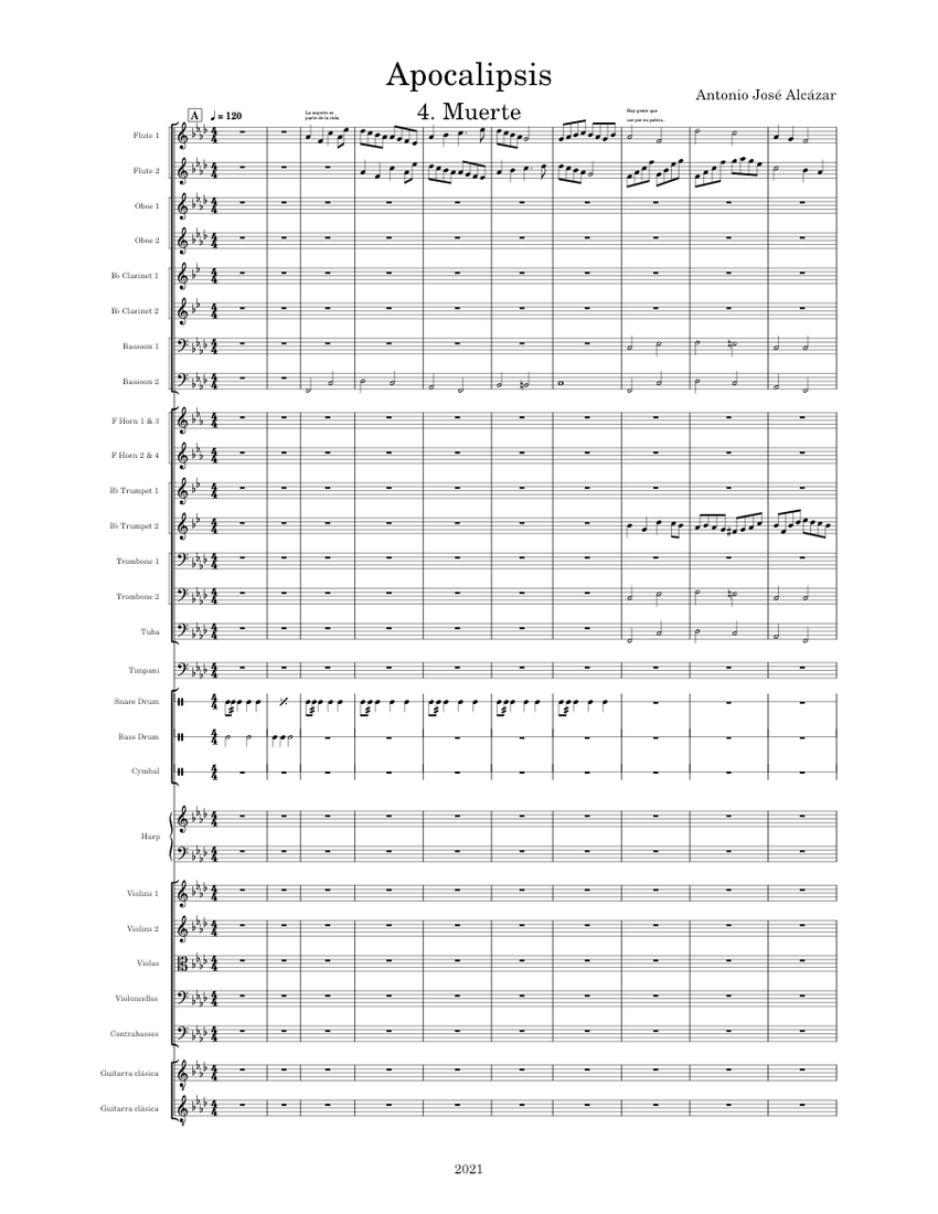 Muerte/death Sheet Music for Trombone, Tuba, Flute, Oboe & more ...