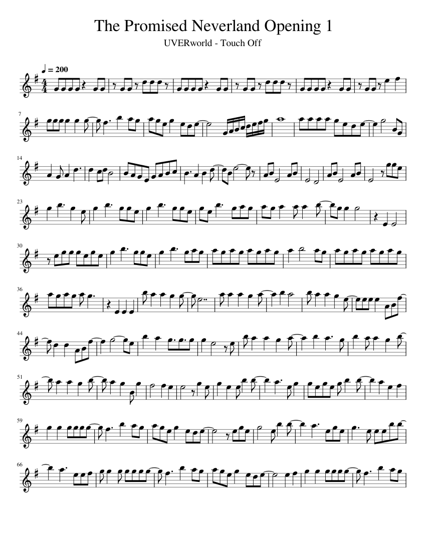 The Promised Neverland Opening 1 Sheet music for Flute (Solo ...