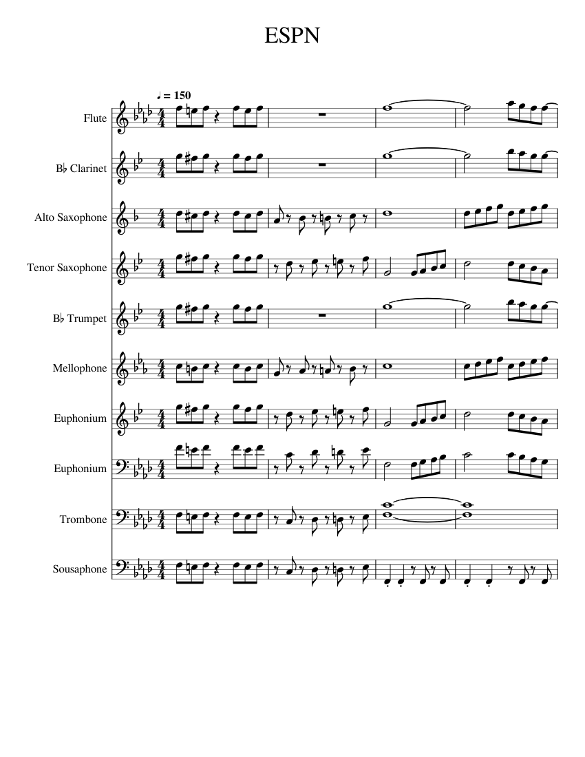 ESPN Sheet music for Trombone, Euphonium, Mellophone, Flute & more ...