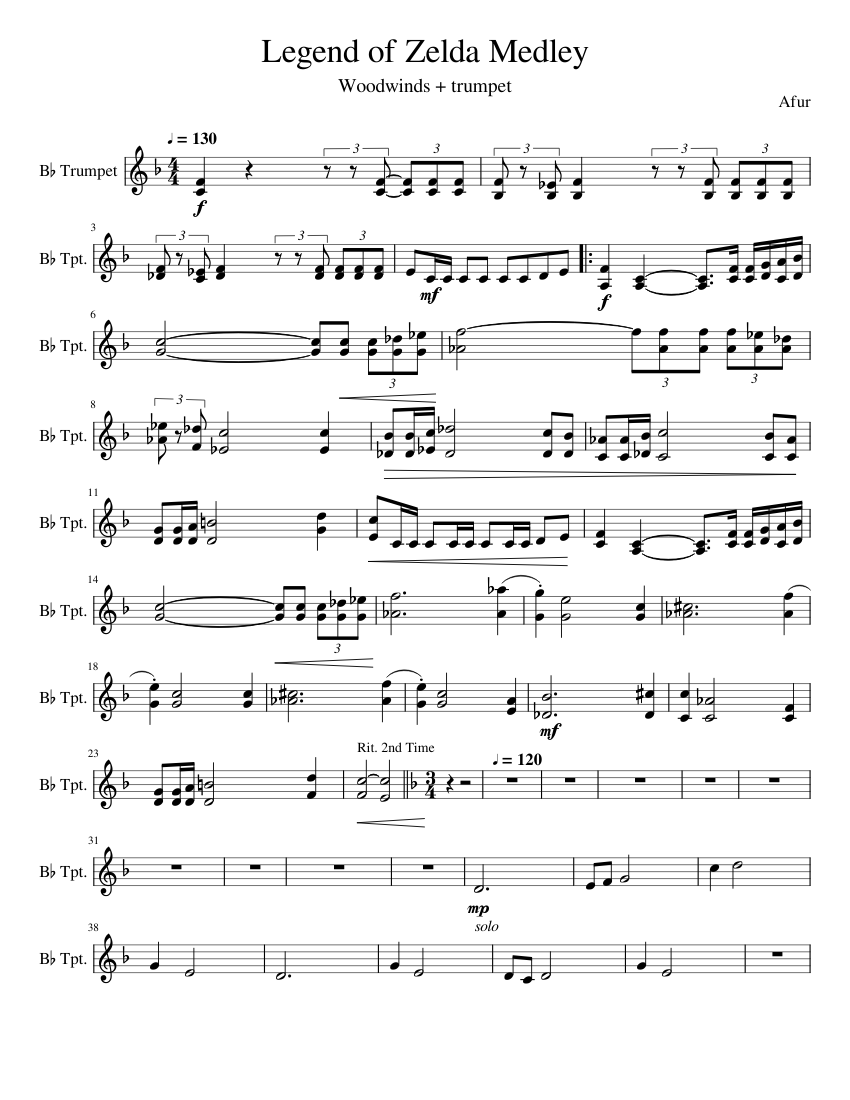 Trumpet part Sheet music for Trumpet in b-flat (Solo) | Musescore.com
