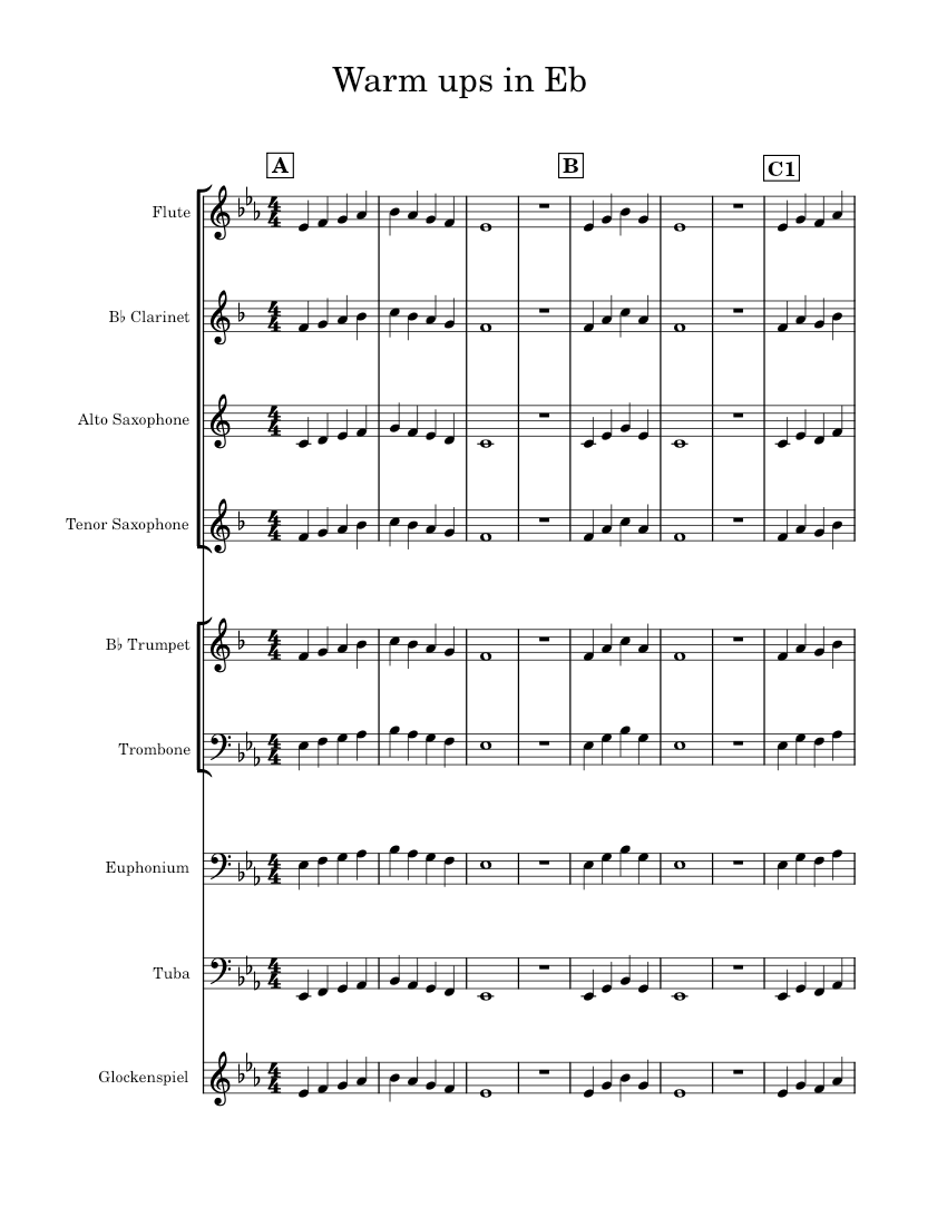 Warm_ups_in_Eb Sheet music for Trombone, Euphonium, Tuba, Flute & more ...