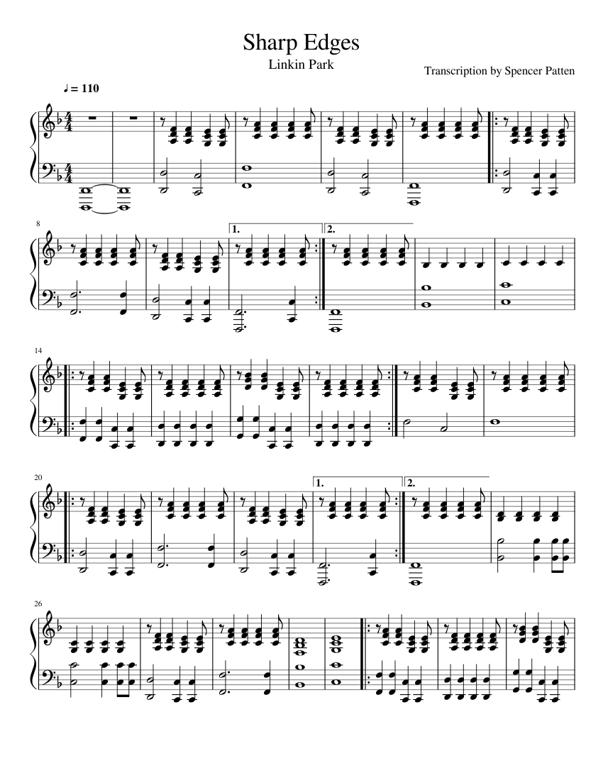 Sharp Edges Sheet Music for Piano (Solo) easy | MuseScore.com
