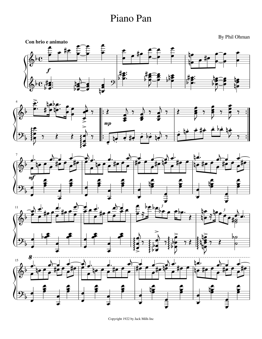 Piano Pan Sheet Music for Piano (Solo) | MuseScore.com