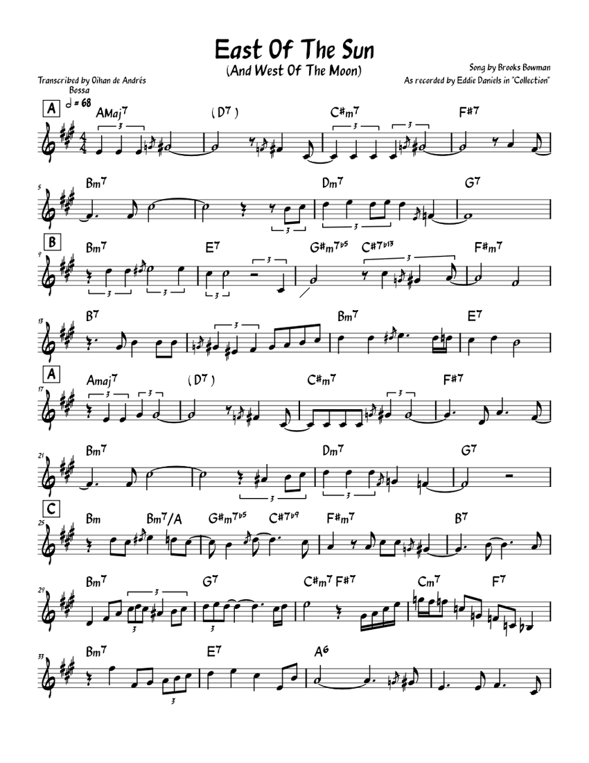 East of the sun – Brooks Bowman East Of The Sun (And West Of The Moon) - Eddie Daniels ...