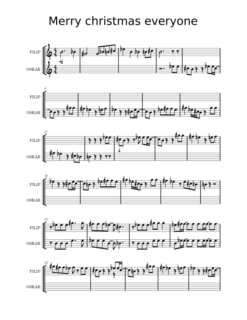 Merry christmas everyone Sheet music for Trumpet in b-flat (Brass Duet ...