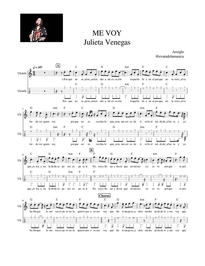Me voy – Julieta Venegas Julieta-Venegas-Me-Voy en C Sheet Music and ...
